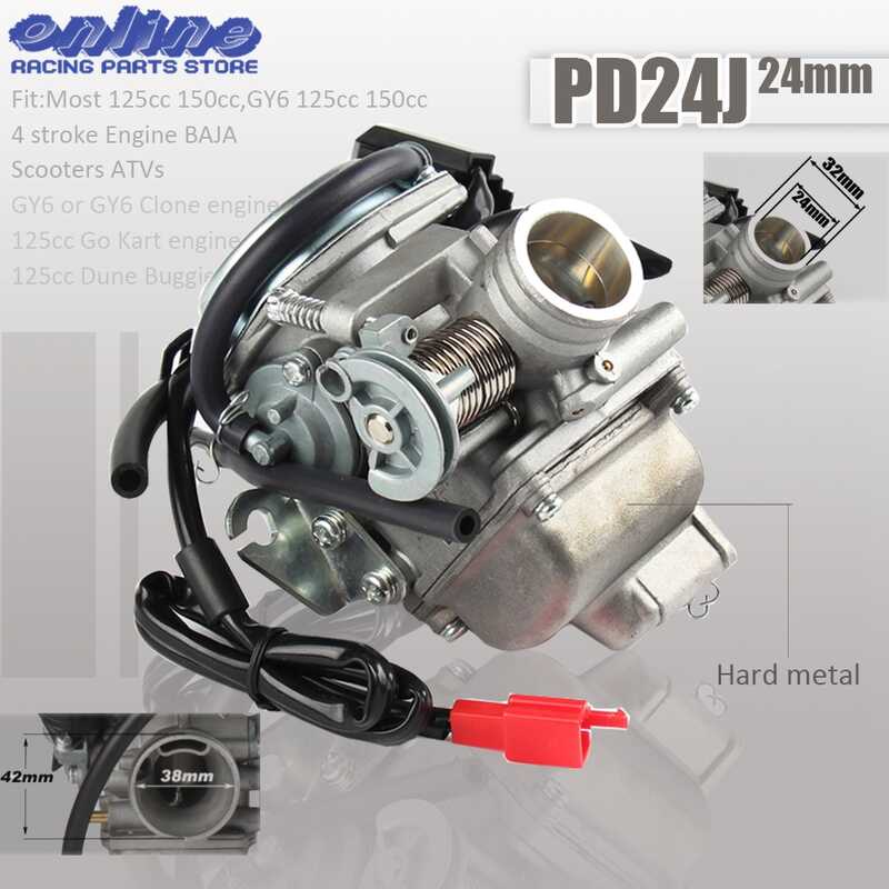 PD24J 24mm carb Electric Carburetor for Gy6 100cc 125cc 150cc 200cc ...