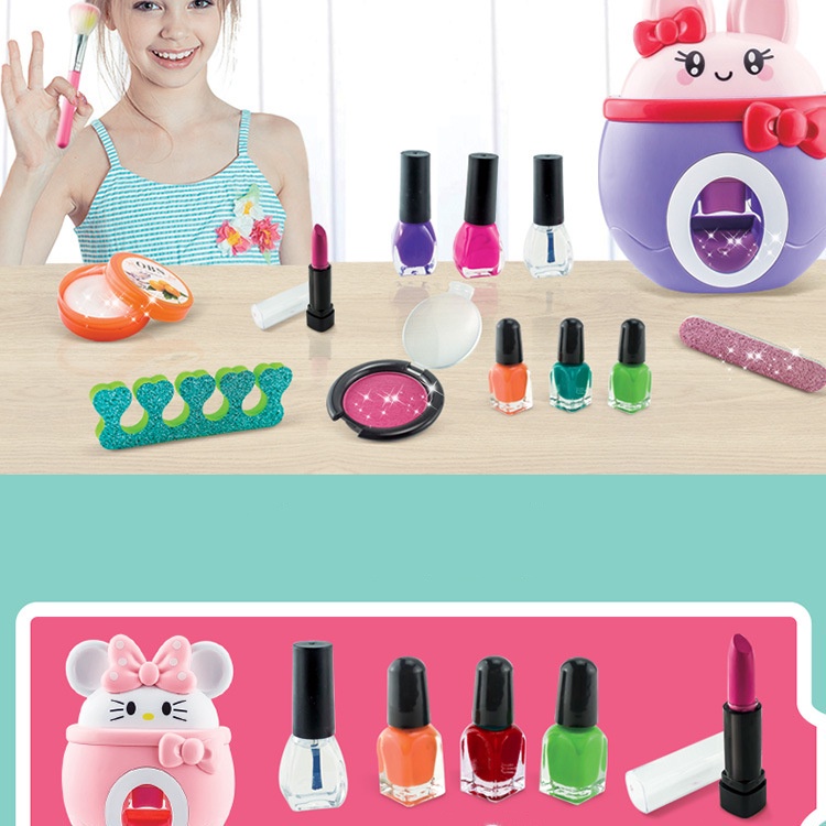 Kids print nail art machine girl play house sticker nail polish playset ...