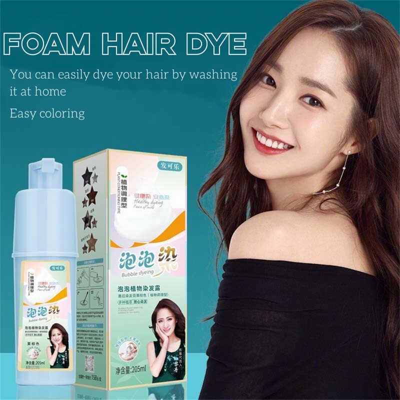 Bubble Hair Dye Natural Plant Pop Color Cover White Hair Lazy Home Hair ...