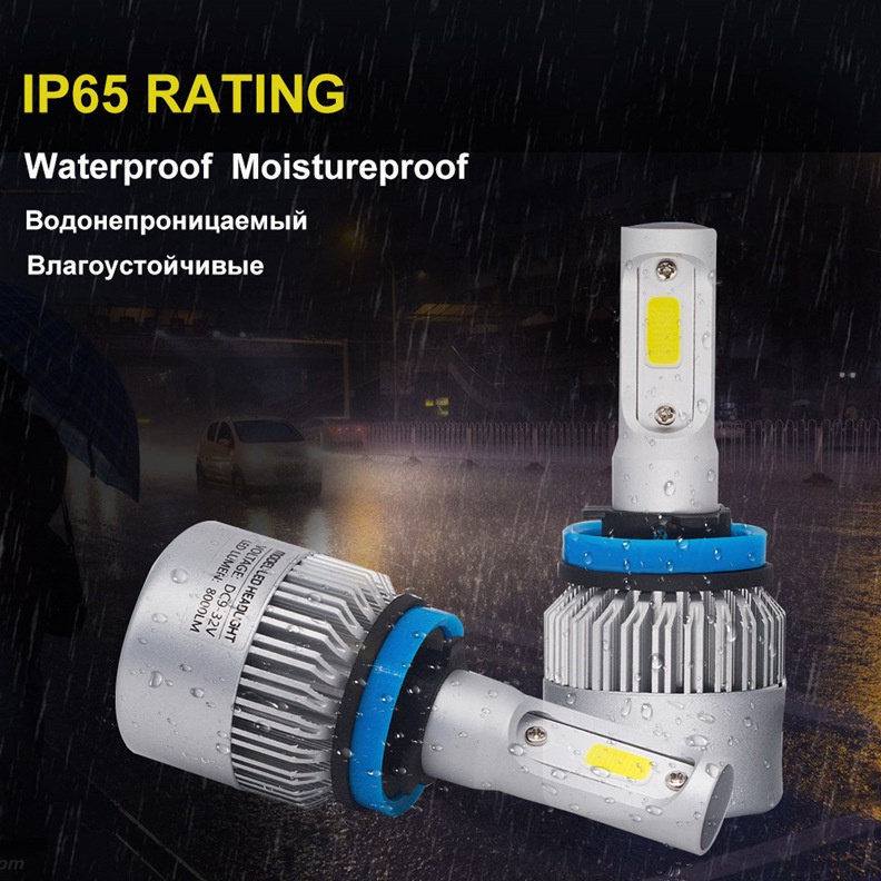 【2PCS】LED Car Headlight Hi/Lo Beam Bulbs For Hyundai Getz 2002-2011 8000LM 72W COB 6000K Auto ...