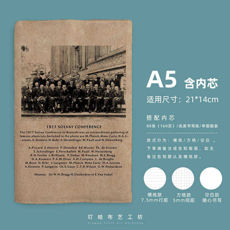 Solvay Conference Notebook A5 Einstein Physicist Group Photo Handbook ...