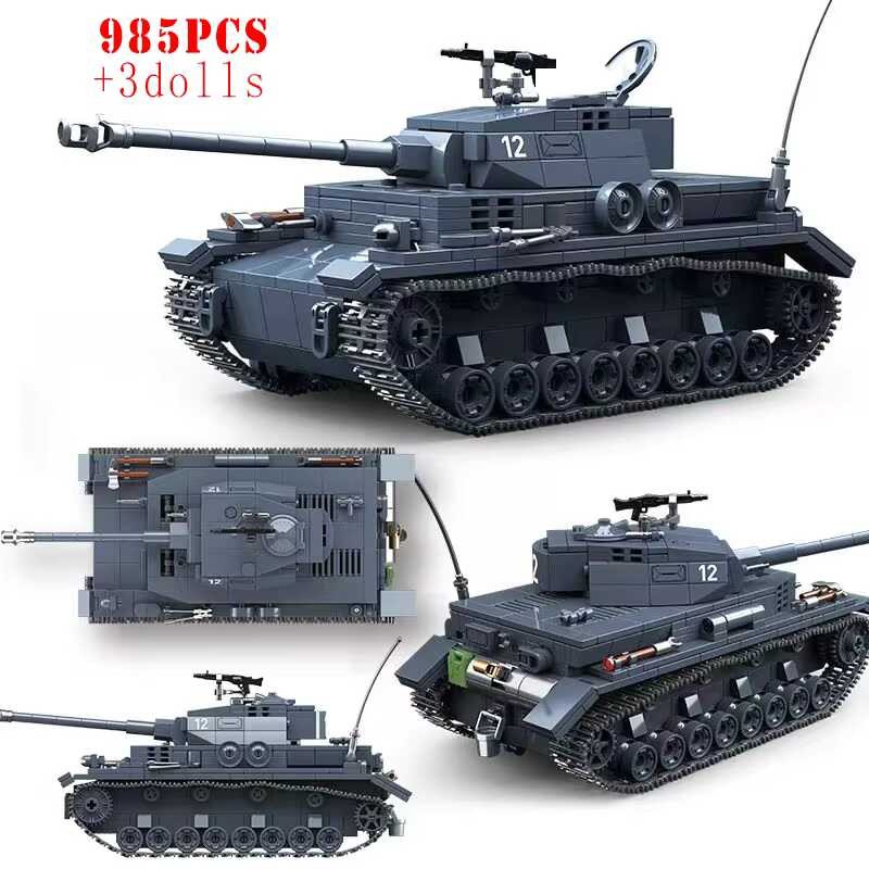 Military WW2 Germany Panther Medium Tank Panzer IV Tank Building Blocks ...