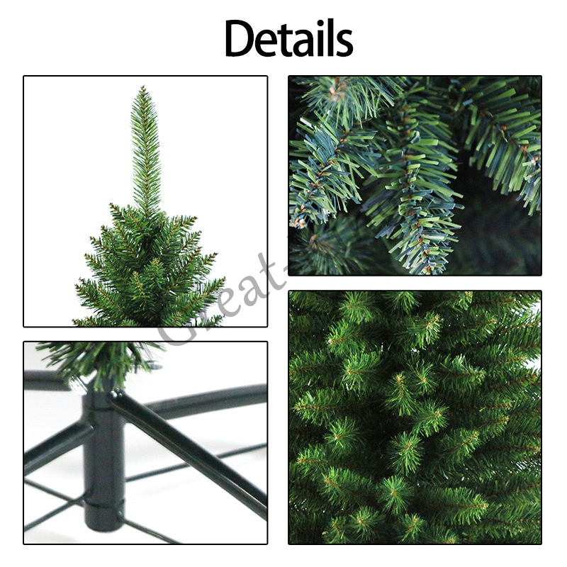Green Pointed Christmas Tree Slender Slim Pen Tree PVC Simulation ...