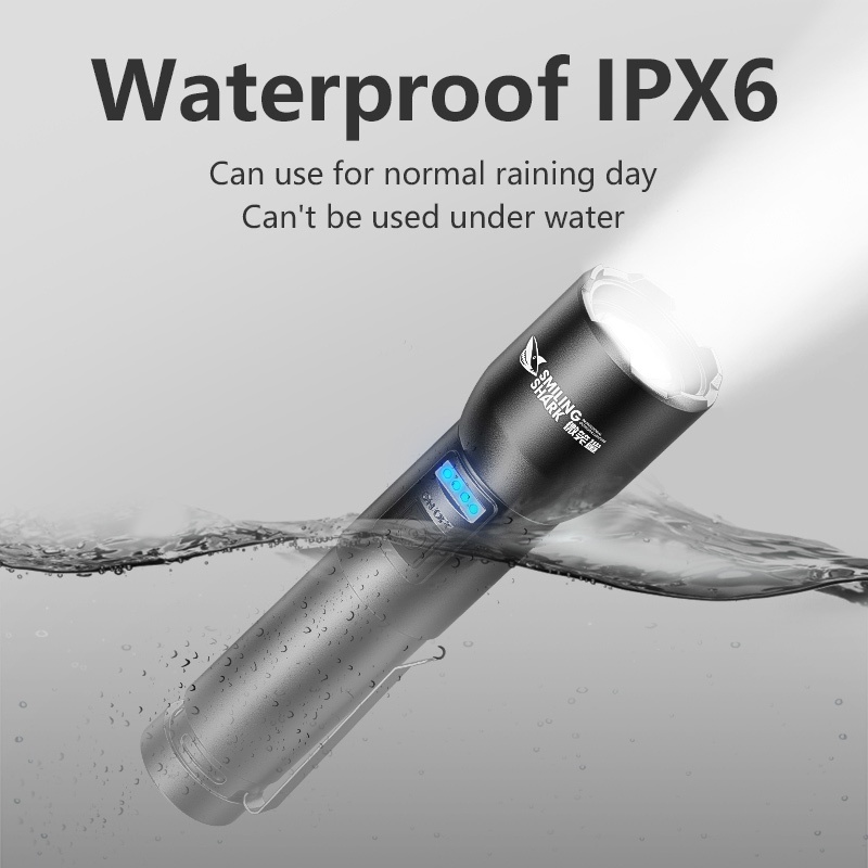 Smiling Shark SD8107 Flashlight Rechargeable Waterproof Led M77 8400LM ...