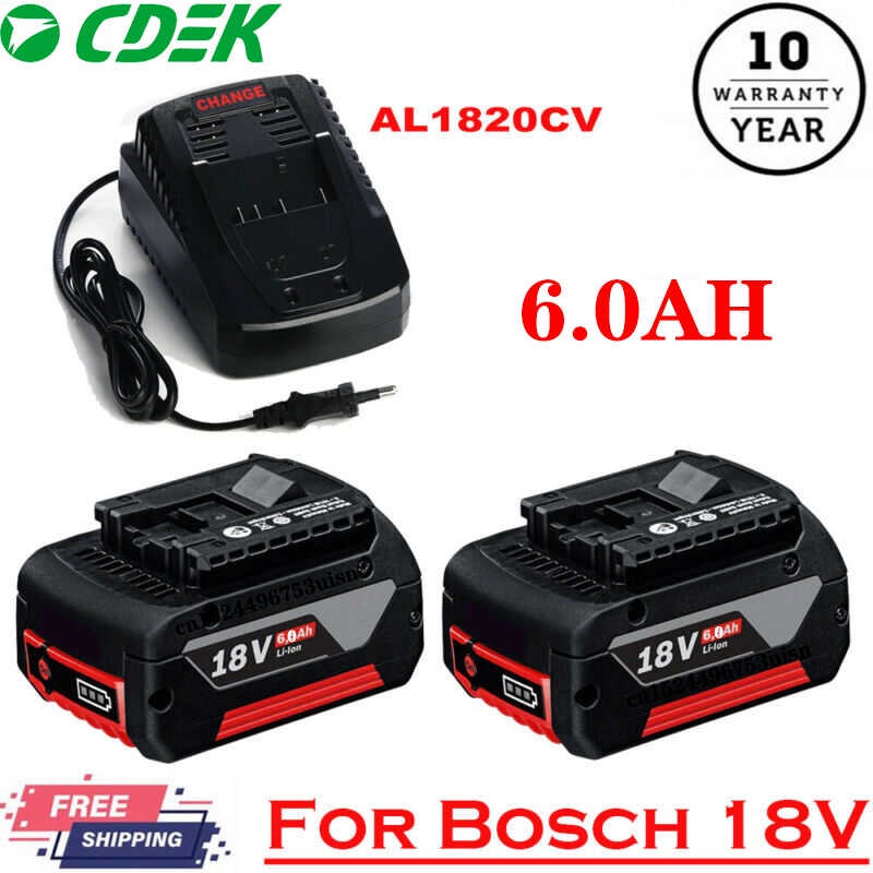 Baterya/Charger Para sa Bosch 18V 6.0AH Li-Ion BAT609 BAT610G BAT618 ...