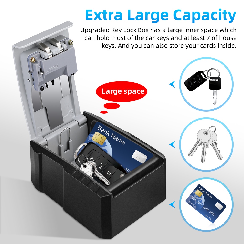 Padlock Key Box Storage Password Metal Quality Anti-Theft Lock Outdoor ...