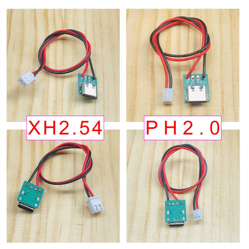 MICROTYPE-C female adapter board with soldered terminal wires to XH2.54 ...