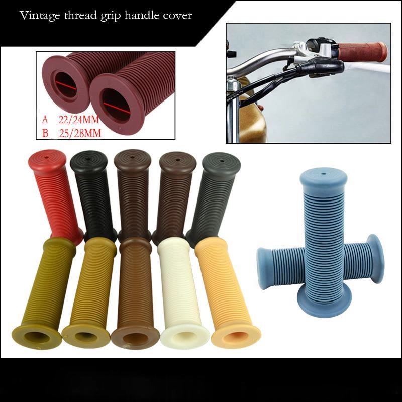 Universal Motorcycle Handlebar Vintage Handle Grips for Cafe Racer ...