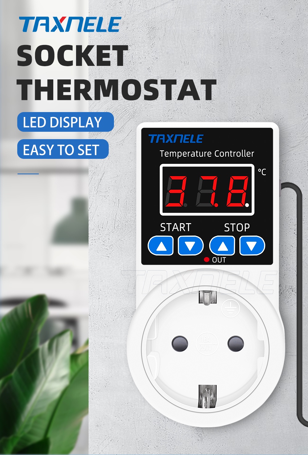 110v 220v Thermostat Digital Temperature Controller Ntc Sensor Probe Socket Plug Shopee