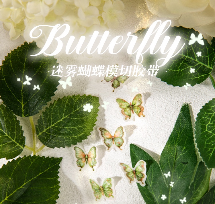 ENWEI 100 Pcs [Misty Butterfly Series] Vintage Journal Stickers Washi ...