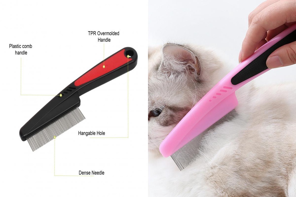 [CHE] Pet Flea and Tick Comb Pet Flea Comb Effective Long-handled Flea ...