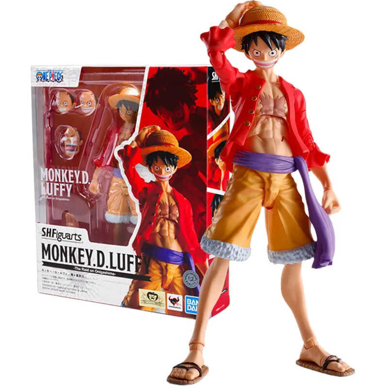 Bandai Genuine One Piece Kit Anime Figures SHF Monkey D Luffy The Raid ...