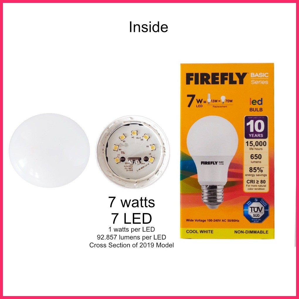 ♣ ® Cool White 7W Firefly Basic Series Light Emitting Diode LED Light ...