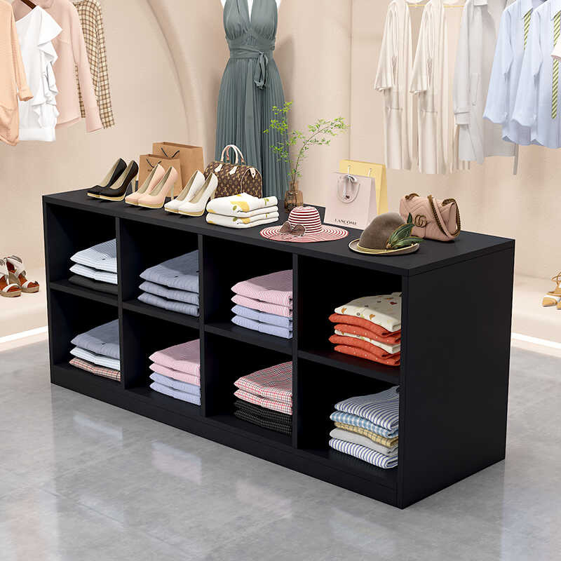 Clothing store island table display counter side cabinet cashier ...