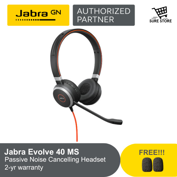 Jabra Evolve 40 MS USB with 3.5mm audio jack Headset | Shopee Philippines