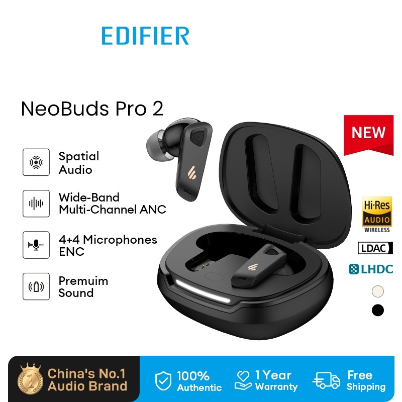 Edifier Neobuds Pro 2 Wide-Band Multi-Channel ANC Spatial Audio Hi-Res Audio LDAC 8 Microphone ...