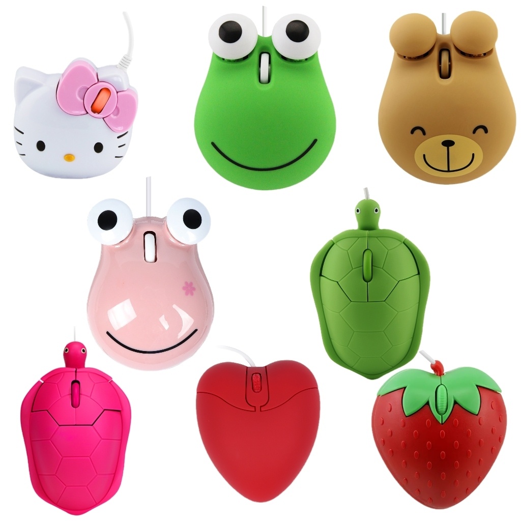 CHUYI Computer Mouse Universal Wired Mouse Cute Animal Shaped Cartoon ...