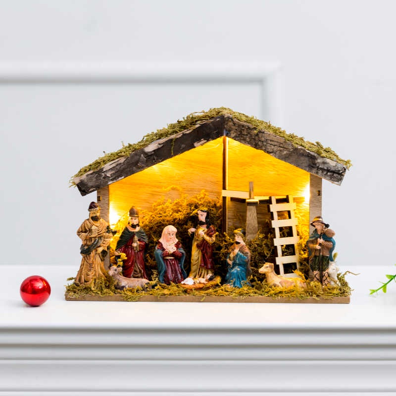Kanlong klasikong craft Jesus bron katutubong kahoy liwanag para sa ...
