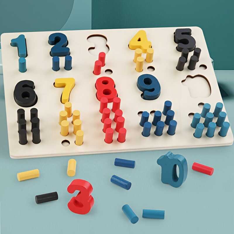 Counting Peg Board Montessori And Numbers For Children Wooden Math ...