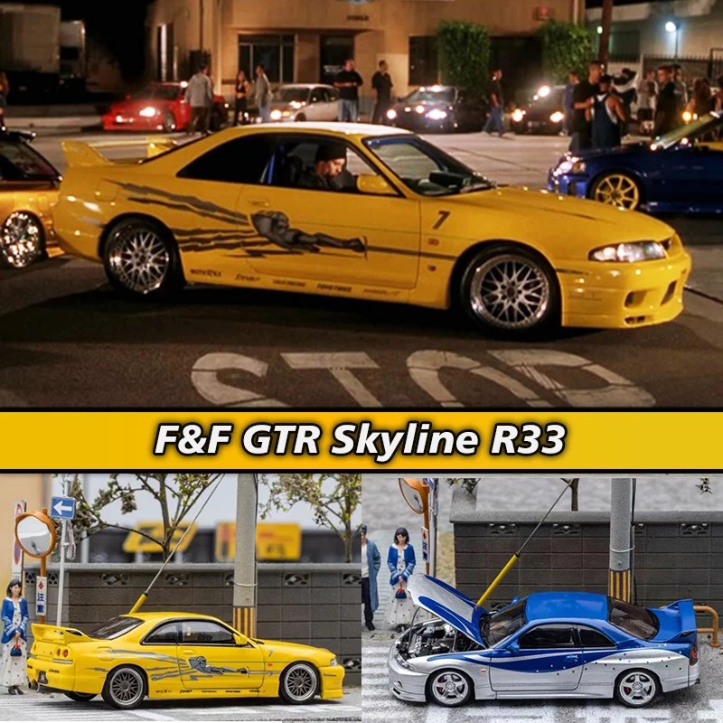 Focal Horizon 1:64 F&F Skyline GTR BCN R33 Opened Hood Diecast ama Car ...