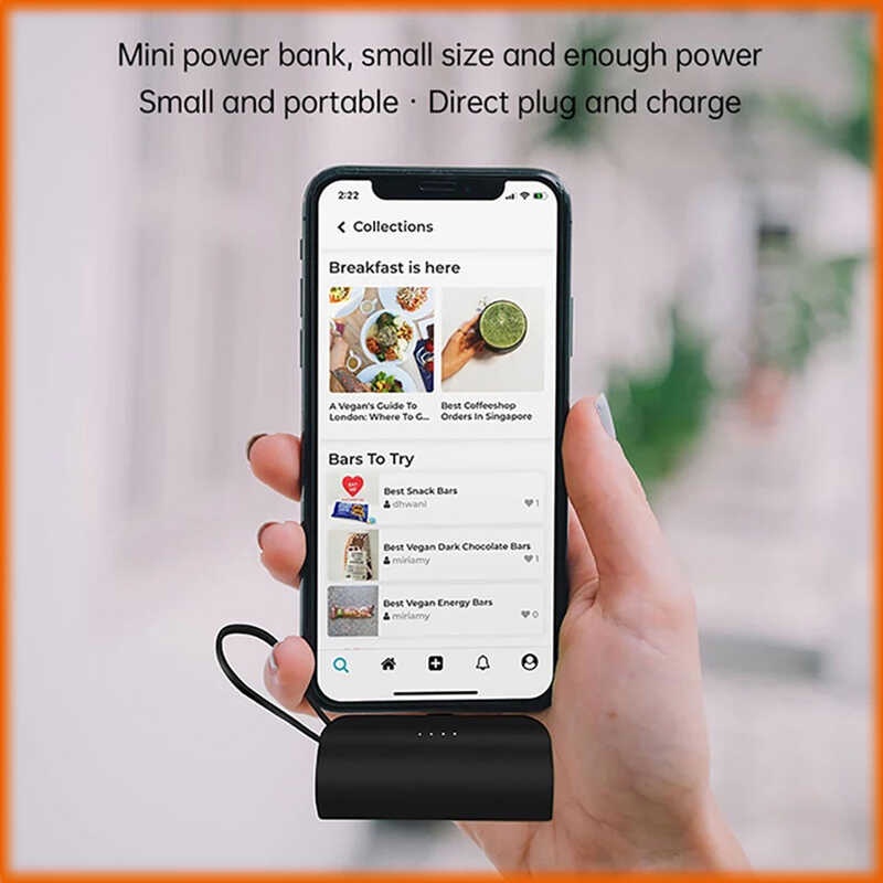 Power Bank Internal Cable Mini Power Bank External Battery Portable ...