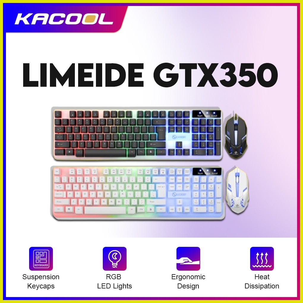 ♂ Limeide GTX350 Colorful LED Backlight Ergonomic Mechanical Gaming ...