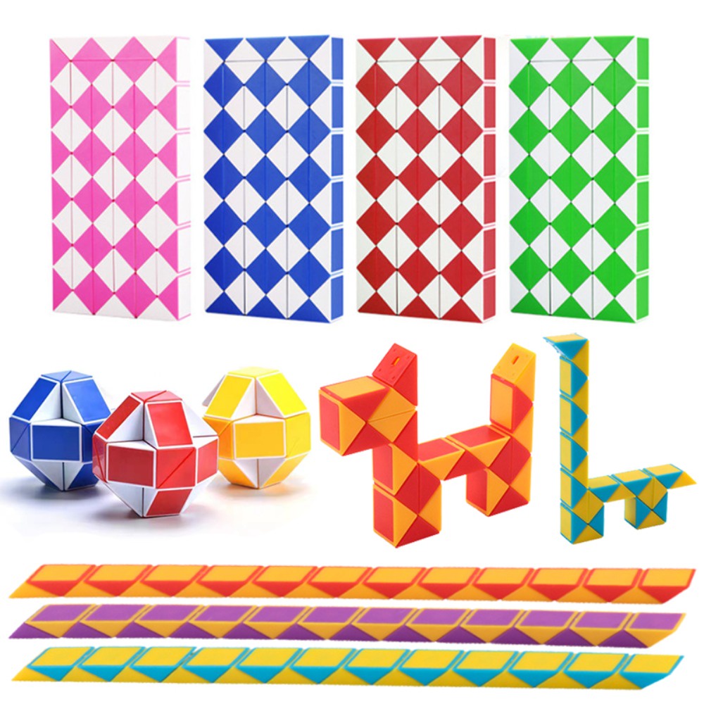 Kids Twist Folding Educational Toy / Folding Snake Ruler Puzzle Cube ...