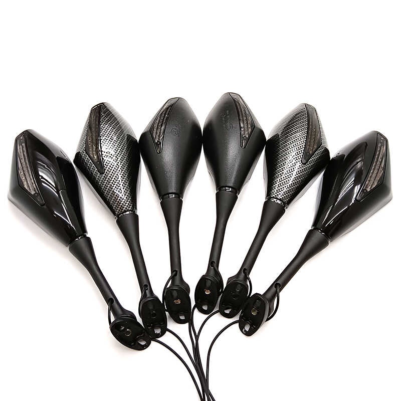 Universal Motorcycle w/ LED Turn Signal Light Rear View Side Wing ...