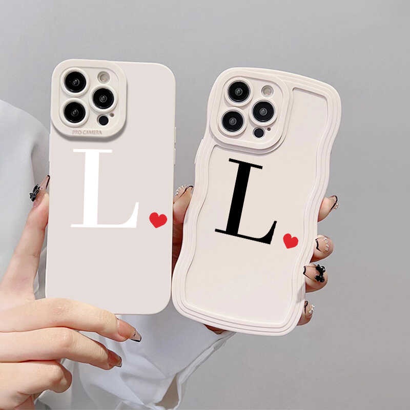 2pcs Silicone Heart & Letter L Phone Case Para sa IPphone 13 12 11 Pro ...