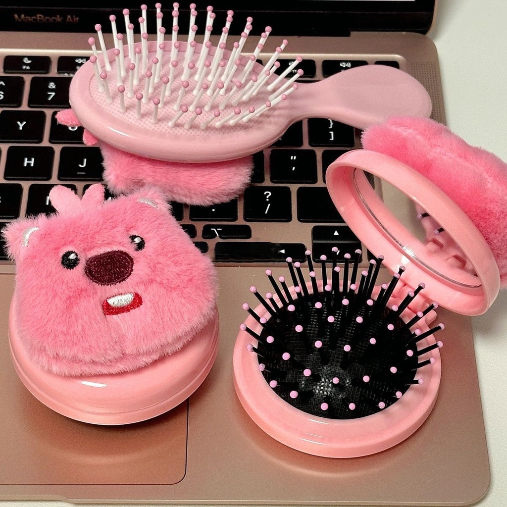 Cartoon Loopy Folding Airbag Comb for Girls Kawaii Figure Pink Beaver ...