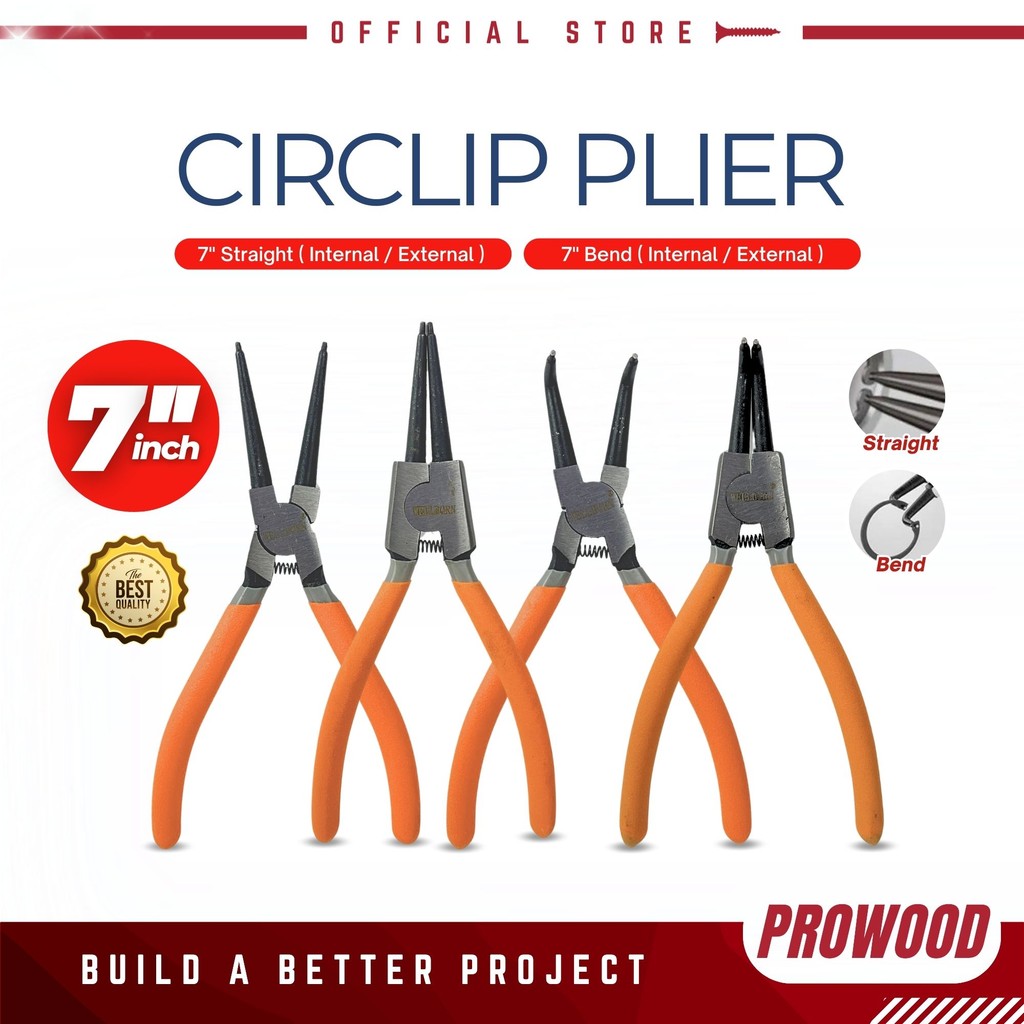 7 Inch High Quality Straight External Circlip Plier Durable Bend ...