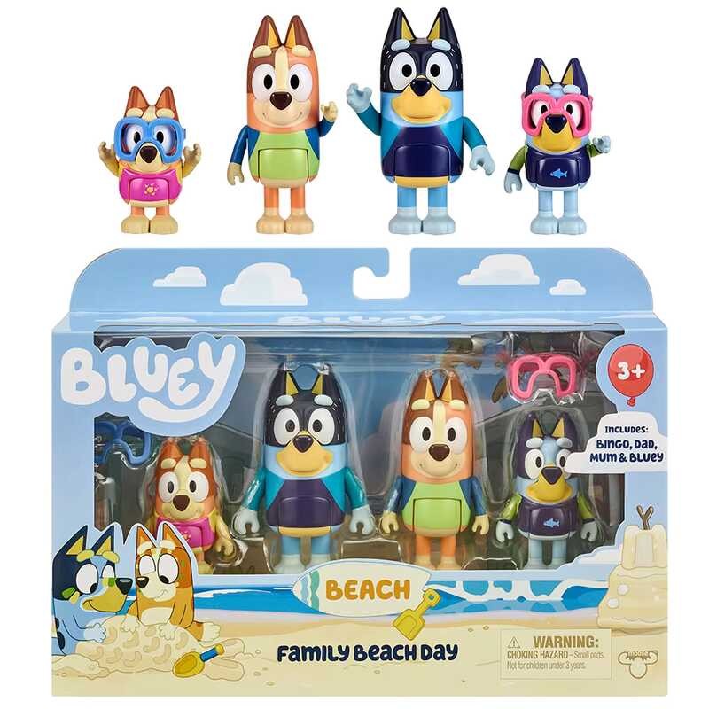 Tt Blueys Bluey And Friends Bingo Kids Beach Family Action Figure ...
