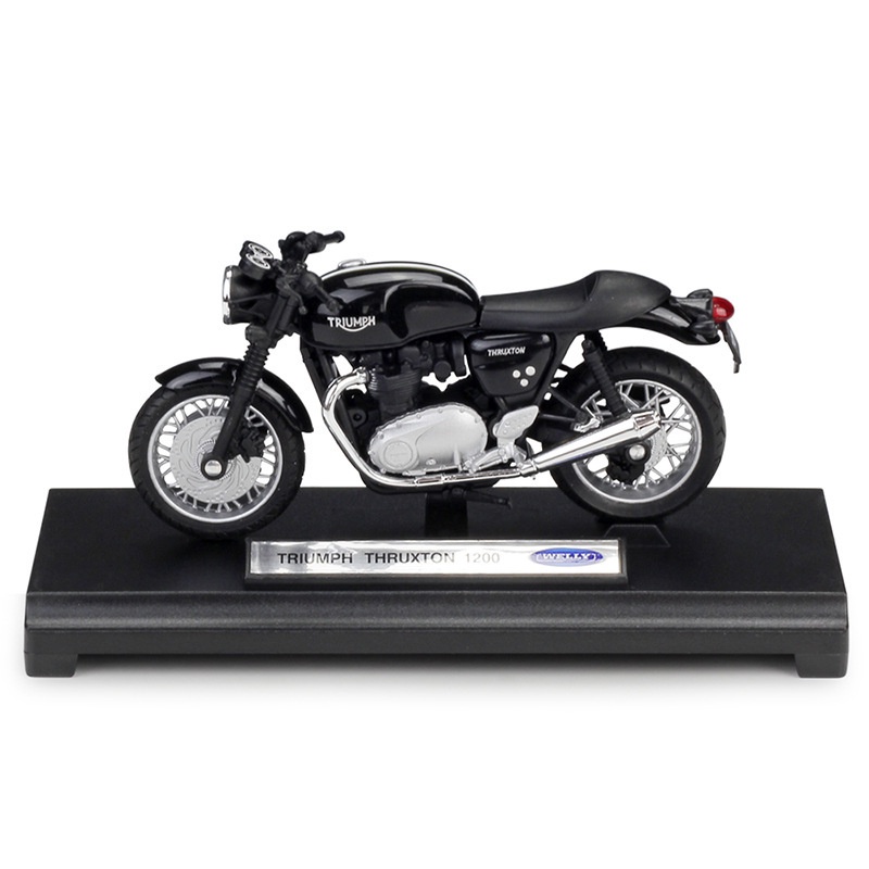 1/18 scale welly retro Triumph Thruxton 1200 cafe racer bike moto ...