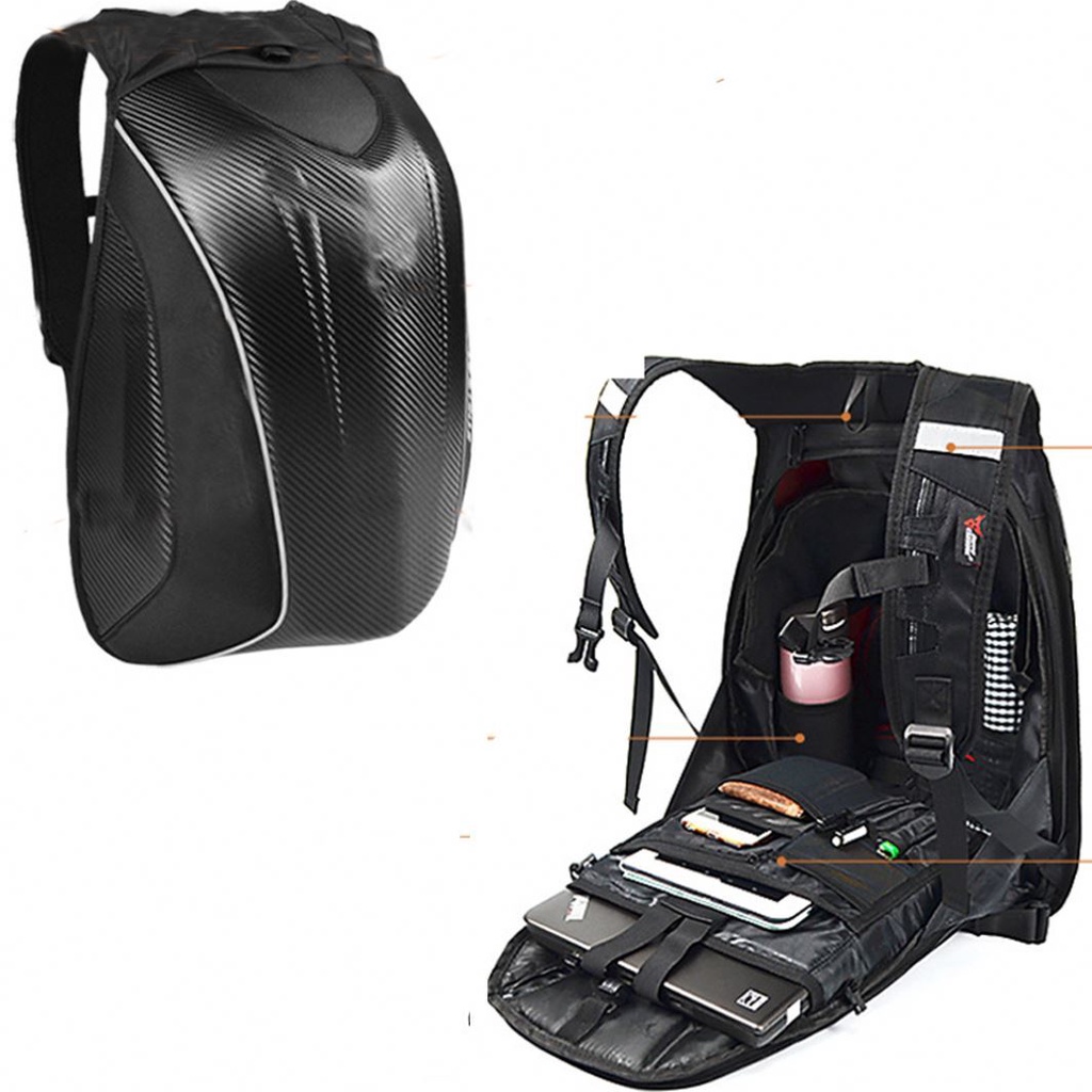 Carbon fiber hard shell motorcycle travel backpack | Shopee Philippines