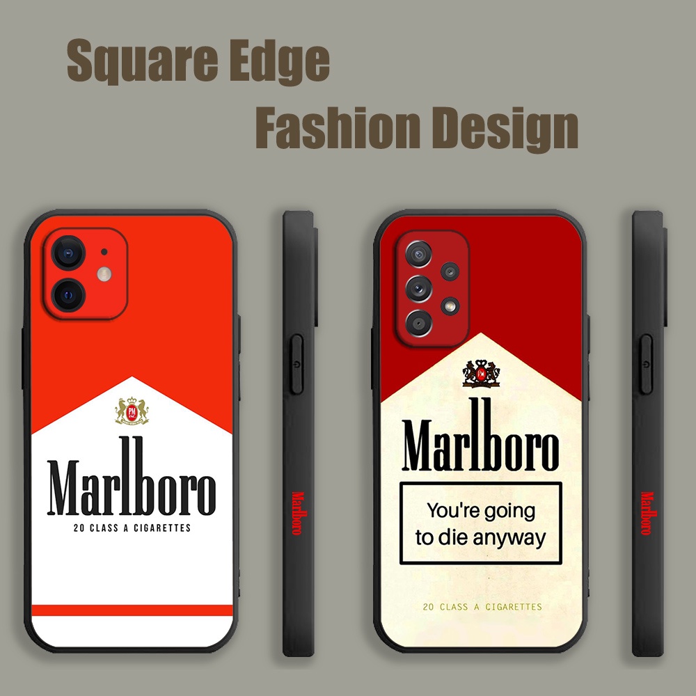 Casing For Samsung A7 2018 A13 Lie A01 A3 M01 A24 A54 A04 A04s A25 Core Malboro red aesthetic ...