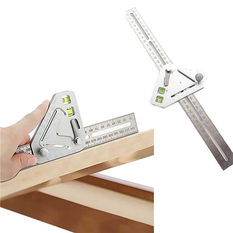 Multifunctional Triangle Angle Ruler Level Protractor Aluminum ABS ...