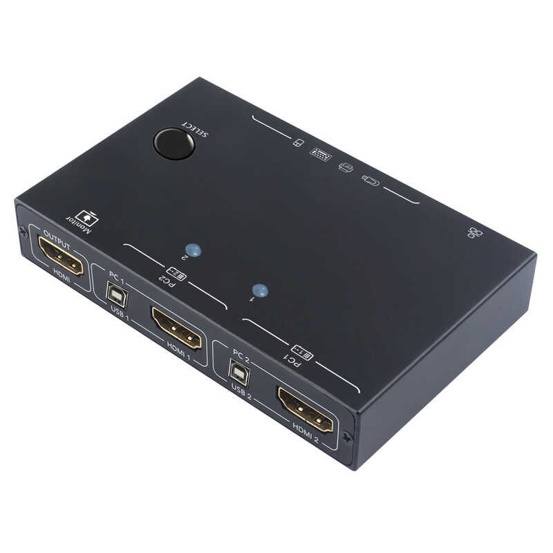 AIMOS HDMI KVM Switch 2 Sa 1 Out 4K/Usb Rj45 KVM Switch Para Sa 2 PC ...