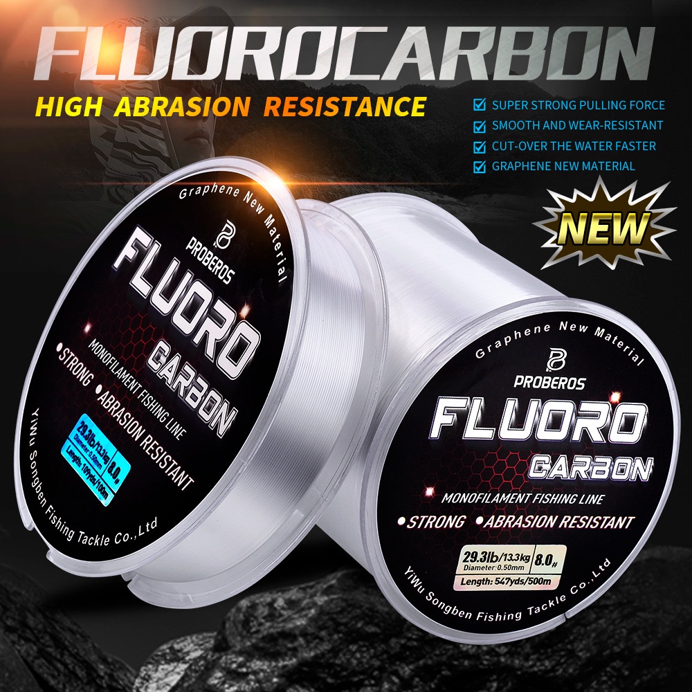(100M/300M/500M, Clear) - Vanish Fluorocarbon Leader Fishing Line ...
