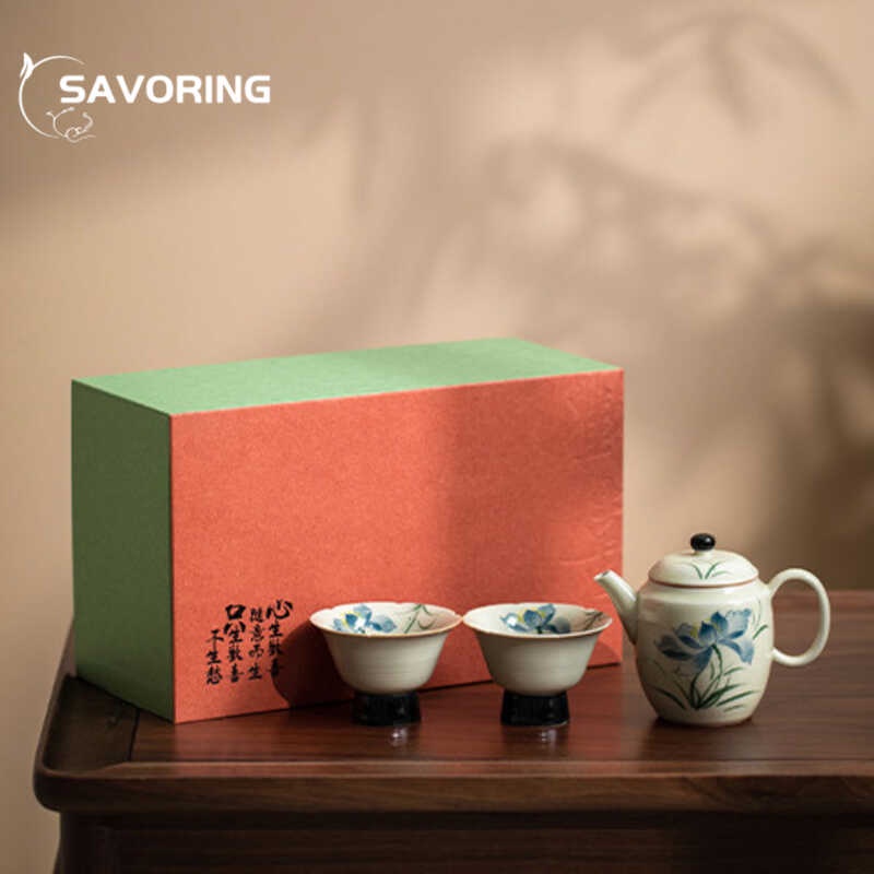 Pure Hand-painted Underglaze Colored Tea Set Complete Set Ancient Tea ...