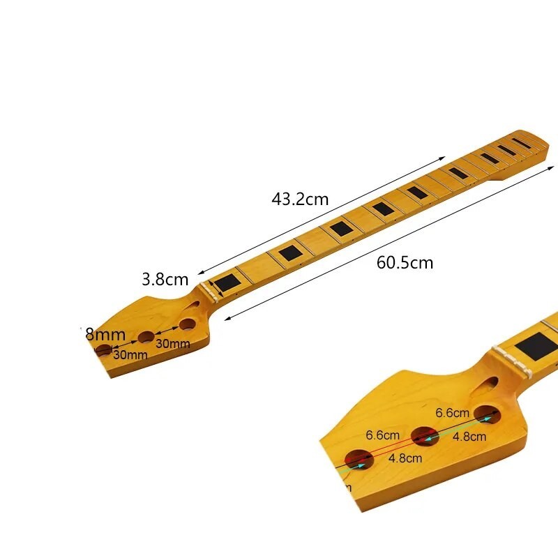 Electic Bass Guitar Neck 4 String Yellow JB Electric Guitar Neck JB ...