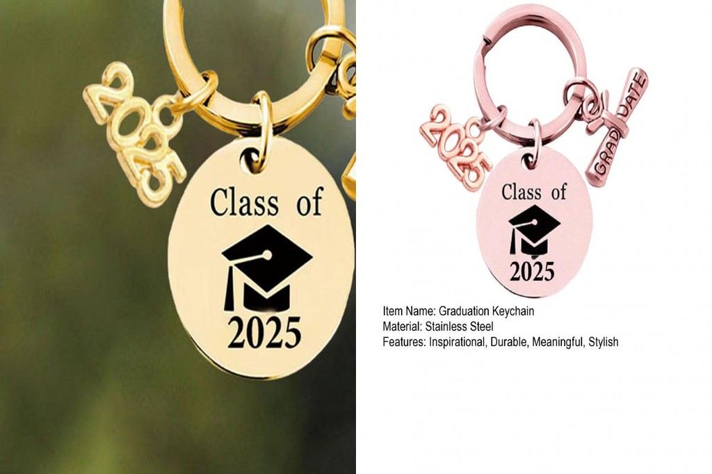 JEW Class of 2025 Keychain Engraved Graduation Keychain Personalized ...