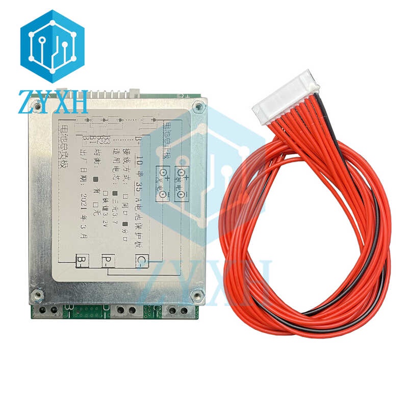 BMS 10S 35A 36V 18650 Lithium Battery Charge Board Balance BMS ...