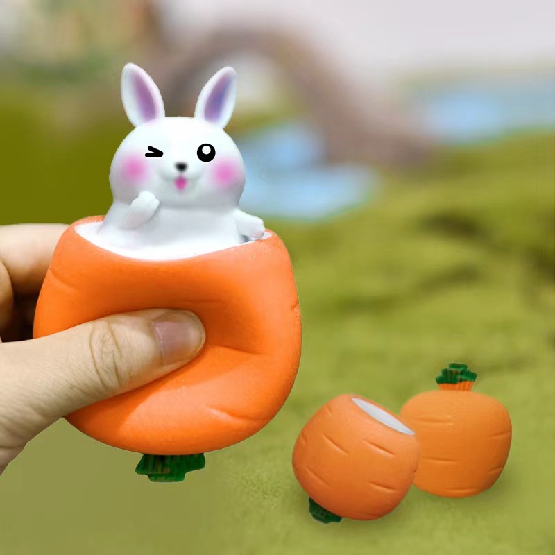 Carrot Rabbit Squeeze Fidget Toys Bunny Stress Relief Sensory Toys for ...