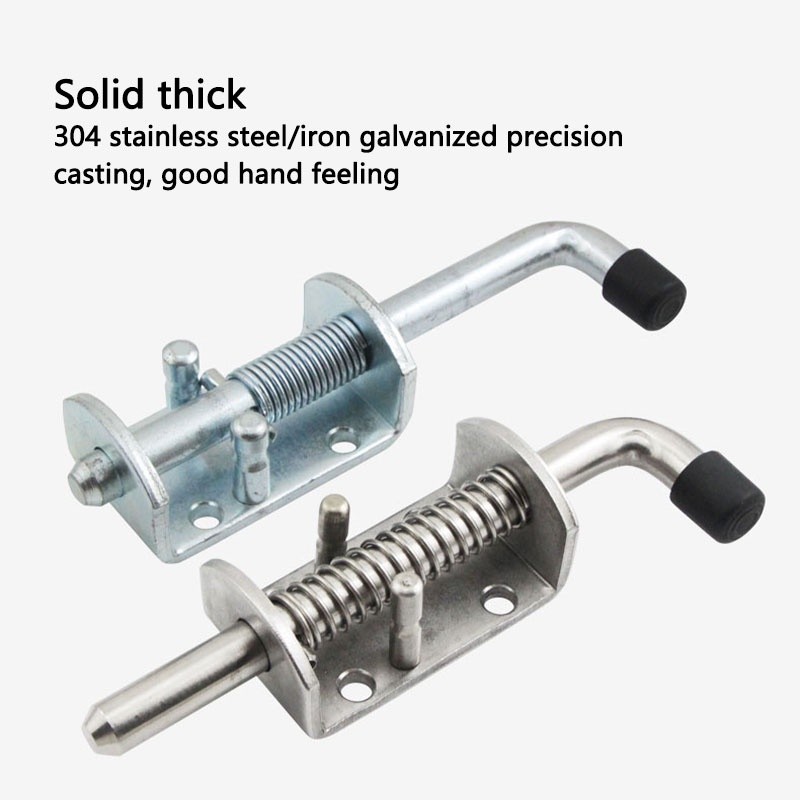 Spring Latch Metal Lock Barrel Bolt Heavy Duty Spring Loaded Latch ...