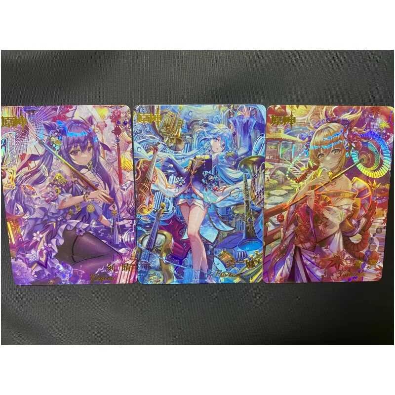 ACG 18Pcs/Set Cards Genshin Impact Furina Shenhe Hu Tao Ganyu Anime ...