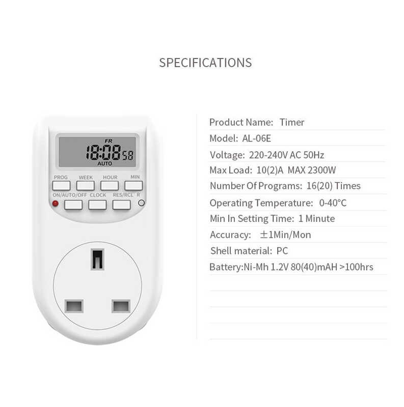 10A current automatic power-off Hong Kong time controller timing socket British plug conversion ...
