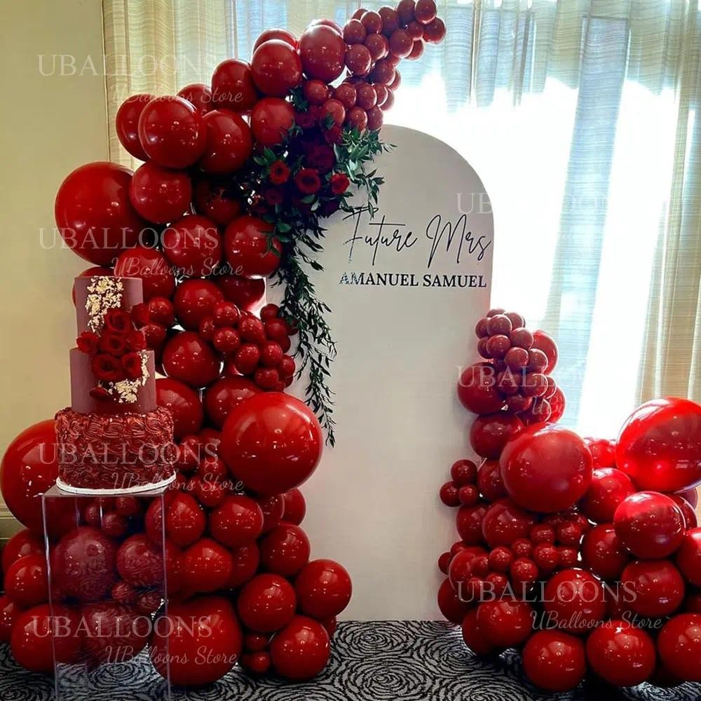 5/10/12inch Red Balloons Dark Wine Red Garnet Burgundy Latex Balloons ...