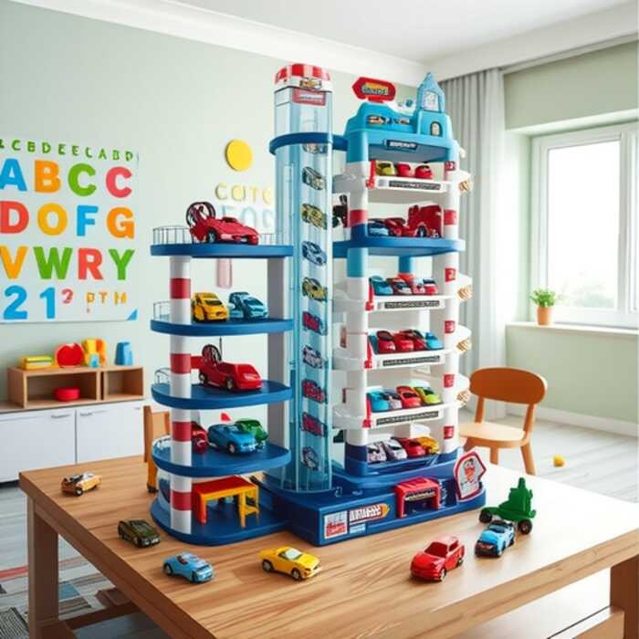 Children's 477 Rail Car Building Toy Multi Story Parking Lot Little Boy ...