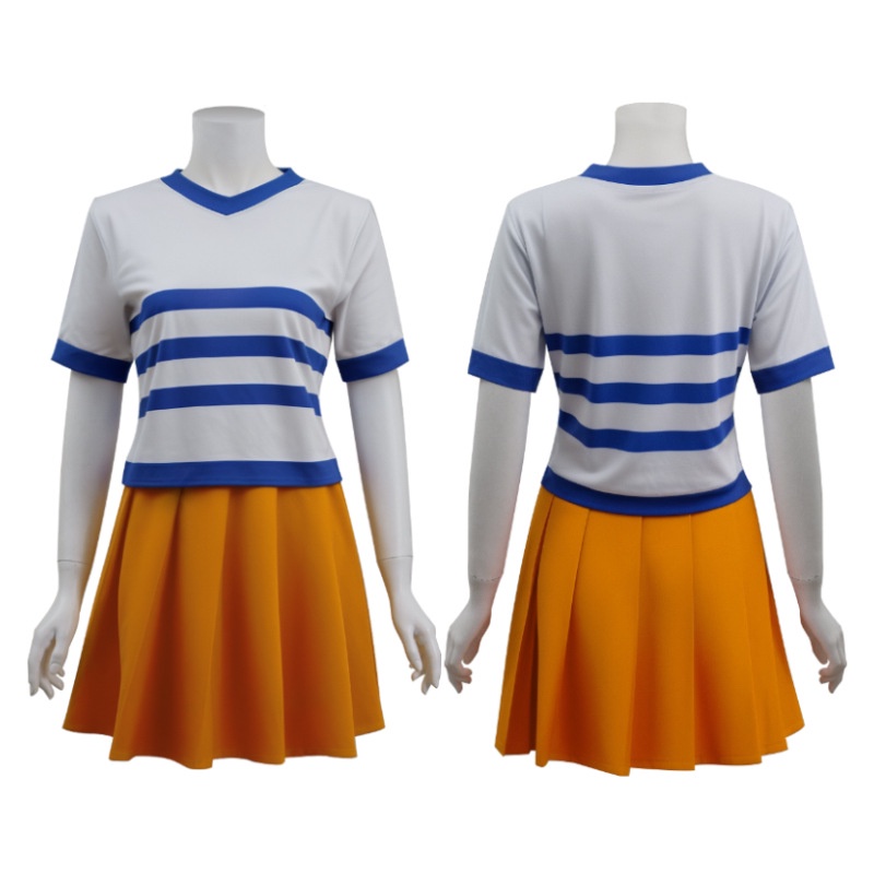 One Piece Anime Nami Cosplay Costume Nami Uniform Shirt Skirt Nami Wig ...