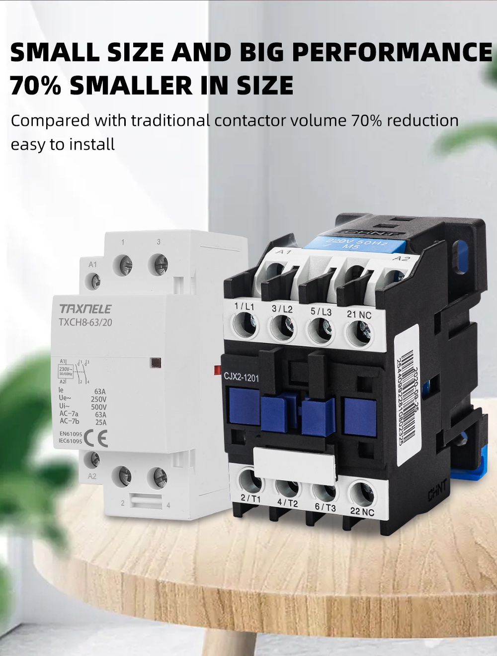Din rail Household 32A 63A 2P 220V/230V 50/60HZ ac Modular contactor 2NO 2NC 1NO1NC Household ...